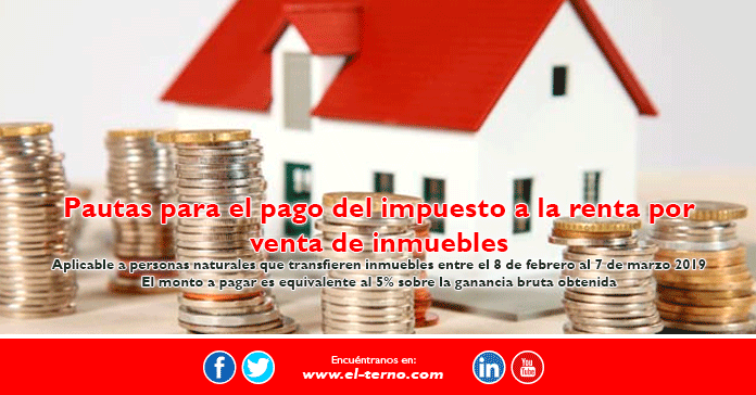 Pautas para el pago del impuesto a la renta por venta de inmuebles - El ...